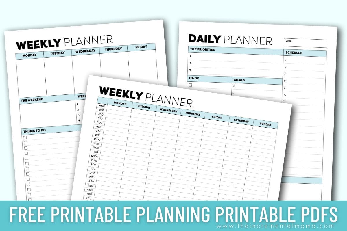 Free Daily & Weekly Planning Printable PDFs to Organize Life - The ...