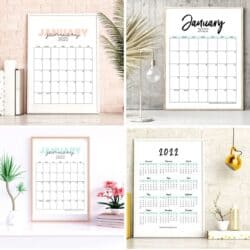Rainbow 2022 One-Page Calendar PDF - Free Printable Template