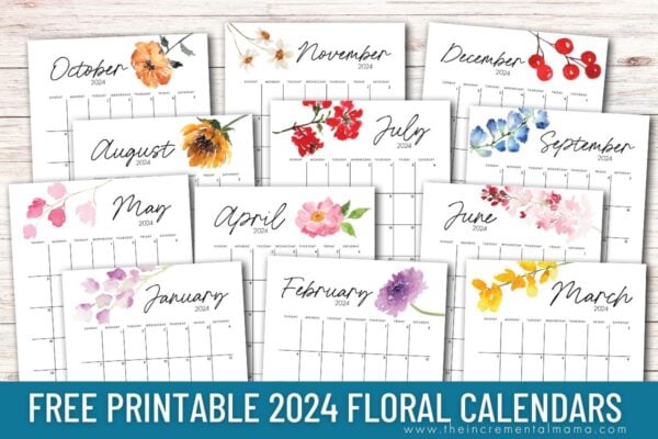 Free 2024 Floral Calendar Download (12 Monthly Templates) - The ...