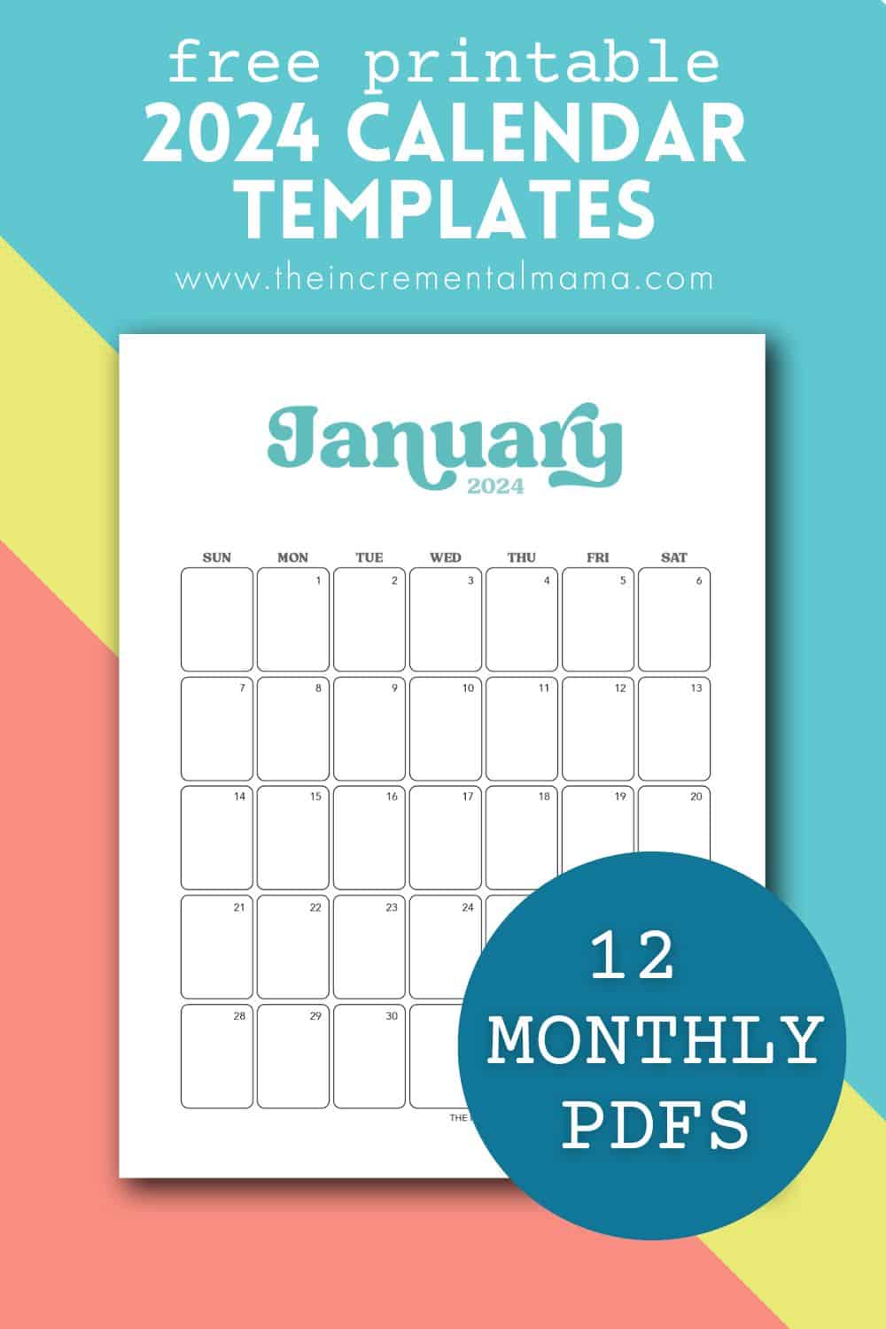 Fun Retro-Inspired 2024 Monthly Calendar PDFs (12 Free Printables)