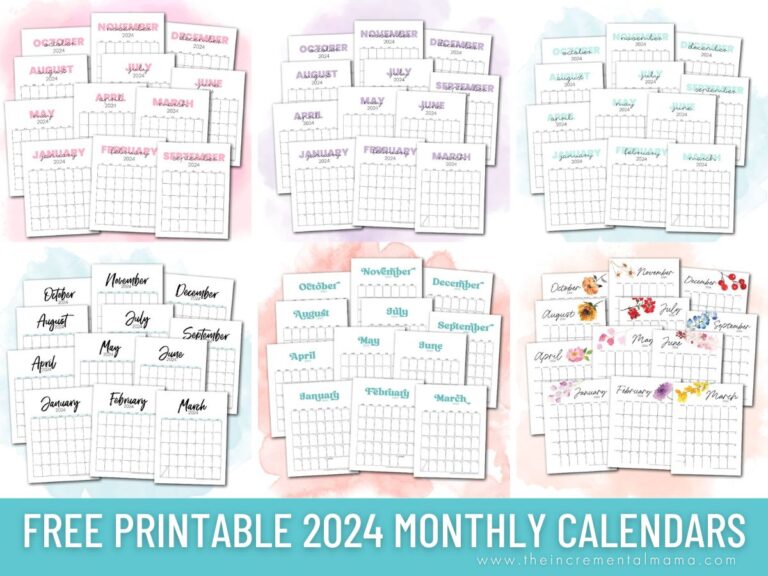 Free 2024 Floral Calendar Download (12 Monthly Templates) - The ...