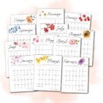 Free 2025 Floral Monthly Calendar PDFs Templates - The Incremental Mama