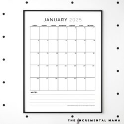 Free 2025 Monthly Calendar PDF Printable With Lined Section - The ...
