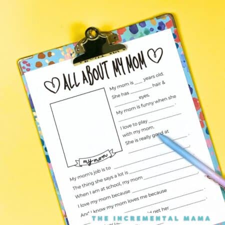 Free Mother's Day Questionnaire Printable Gift for Mom