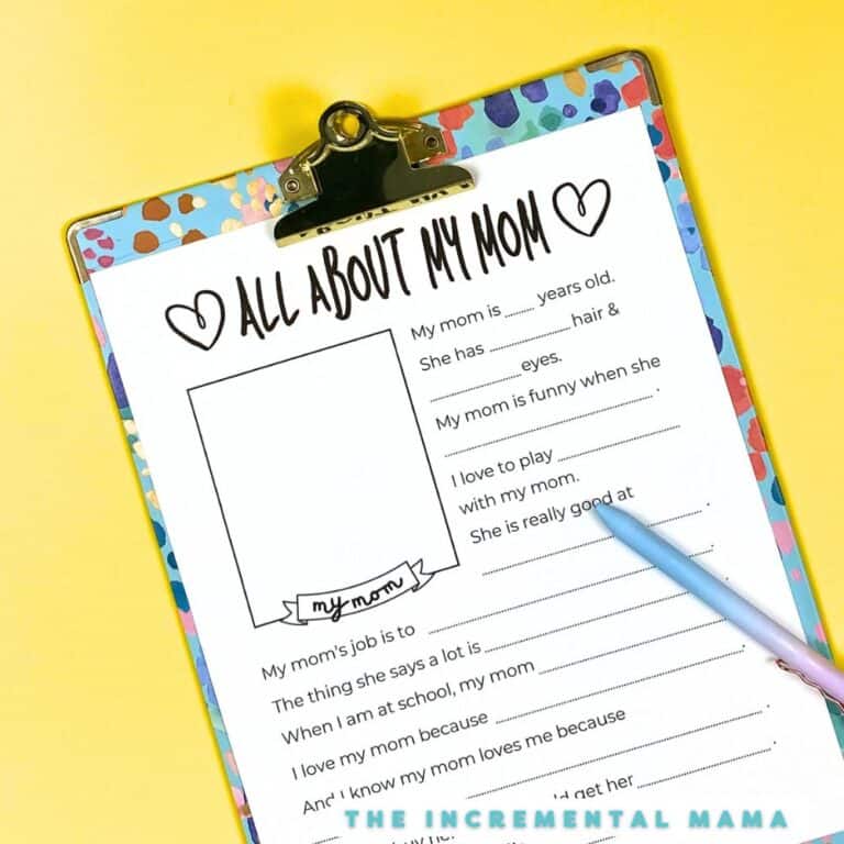 Free Mother's Day Questionnaire Printable Gift for Mom