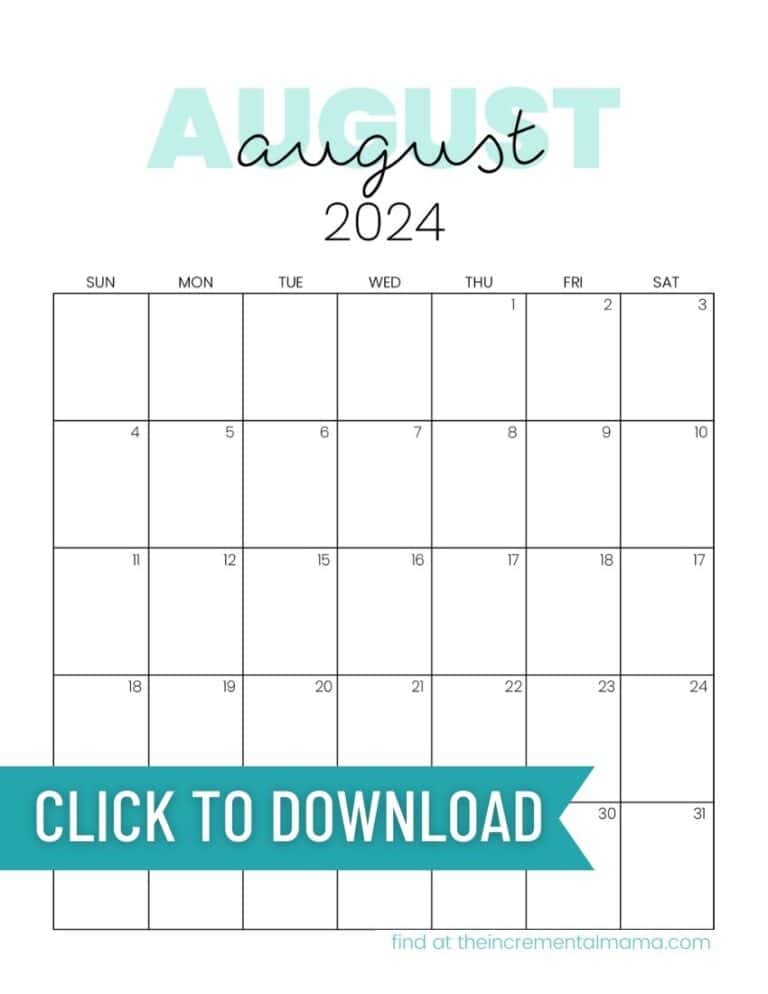 Cute Printable Calendars for 2024 (Free Monthly Templates) - The ...