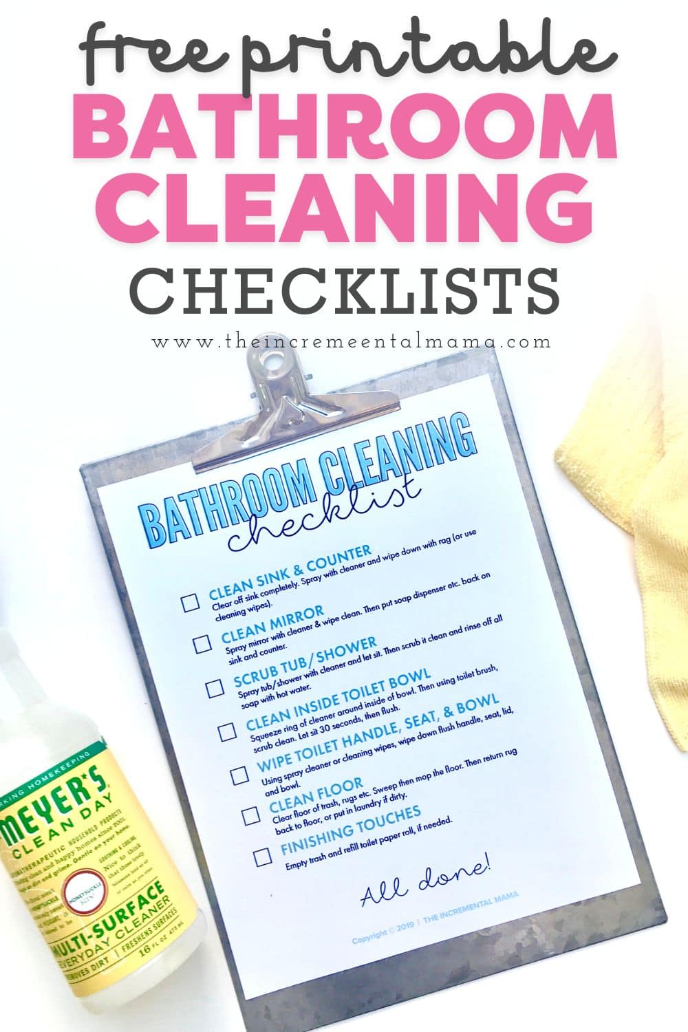 Free Printable Bathroom Cleaning Checklist for Kids