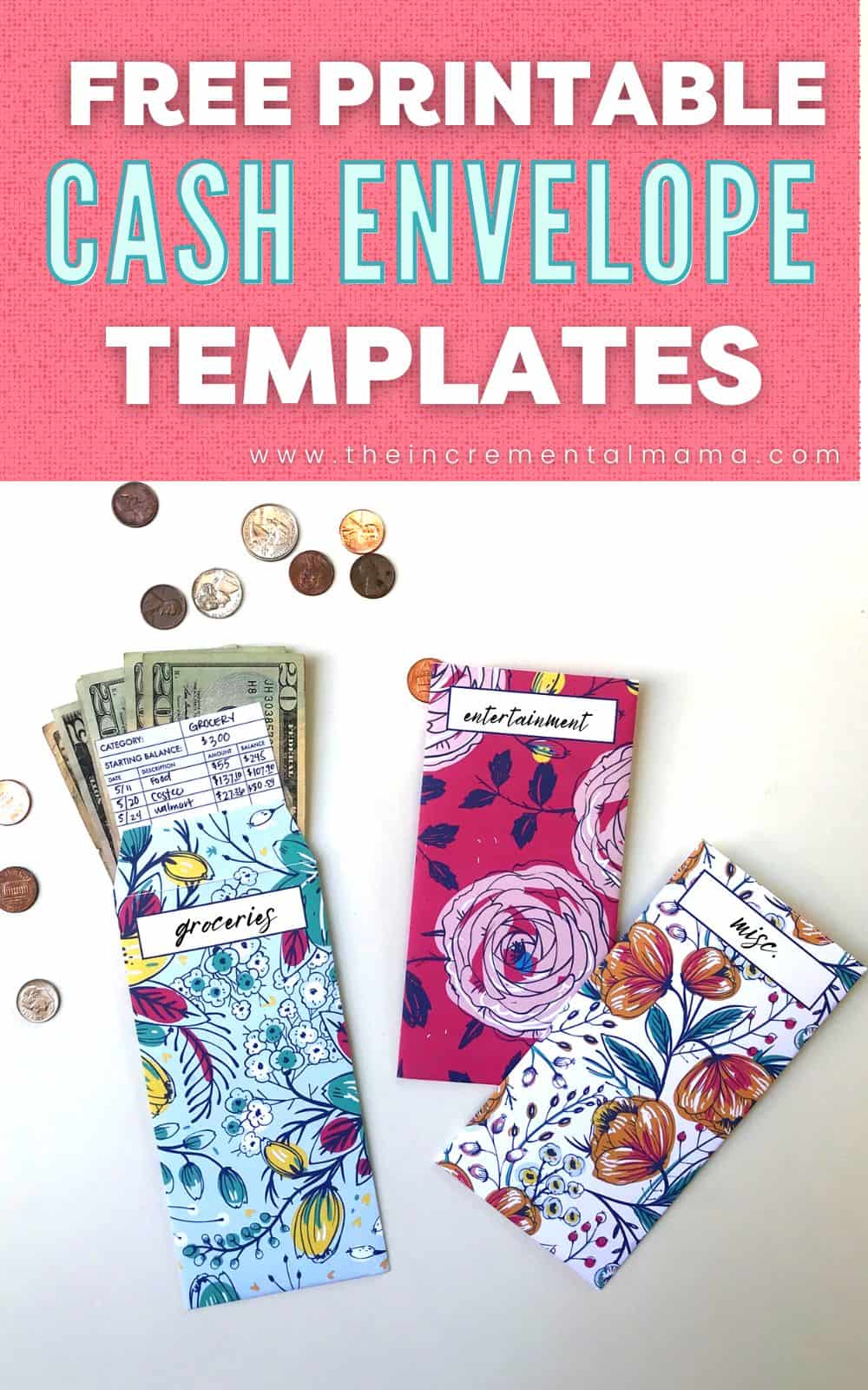 3 Fantastic Floral Vertical Cash Envelope Templates - Free Printables