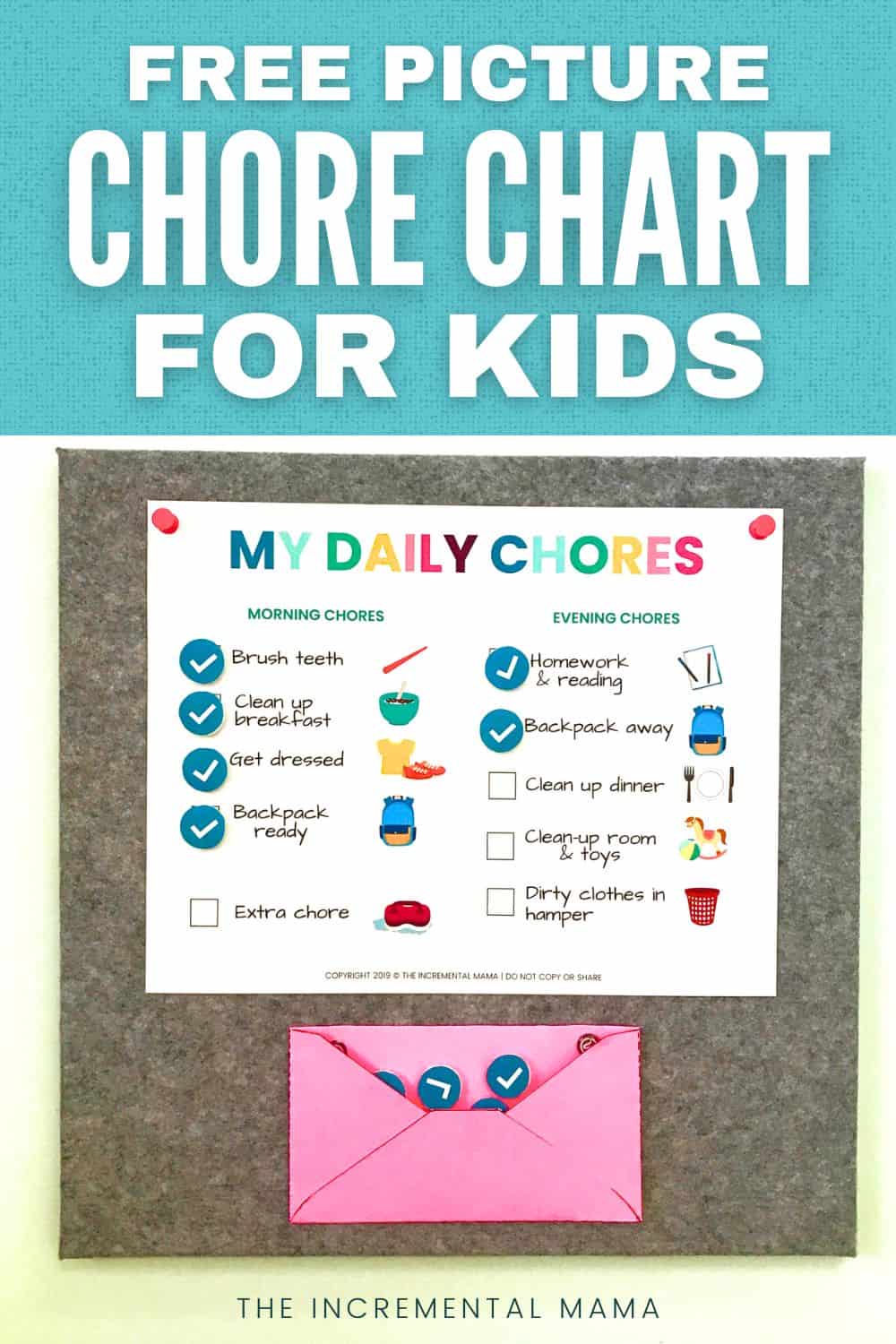Free Printable Chore Chart for 5-6 Year Olds - The Incremental Mama