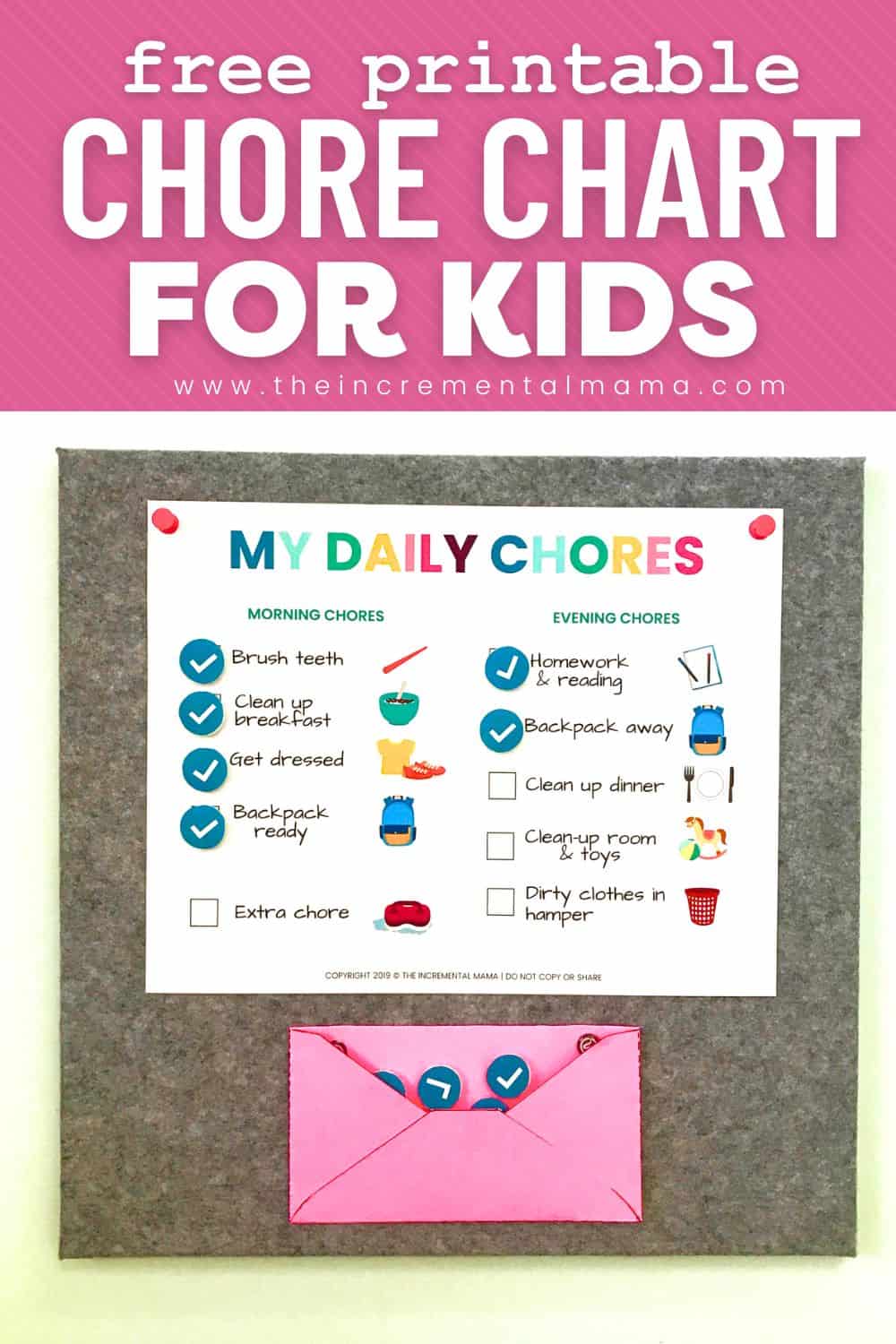 Free Printable Chore Chart for 5-6 Year Olds - The Incremental Mama