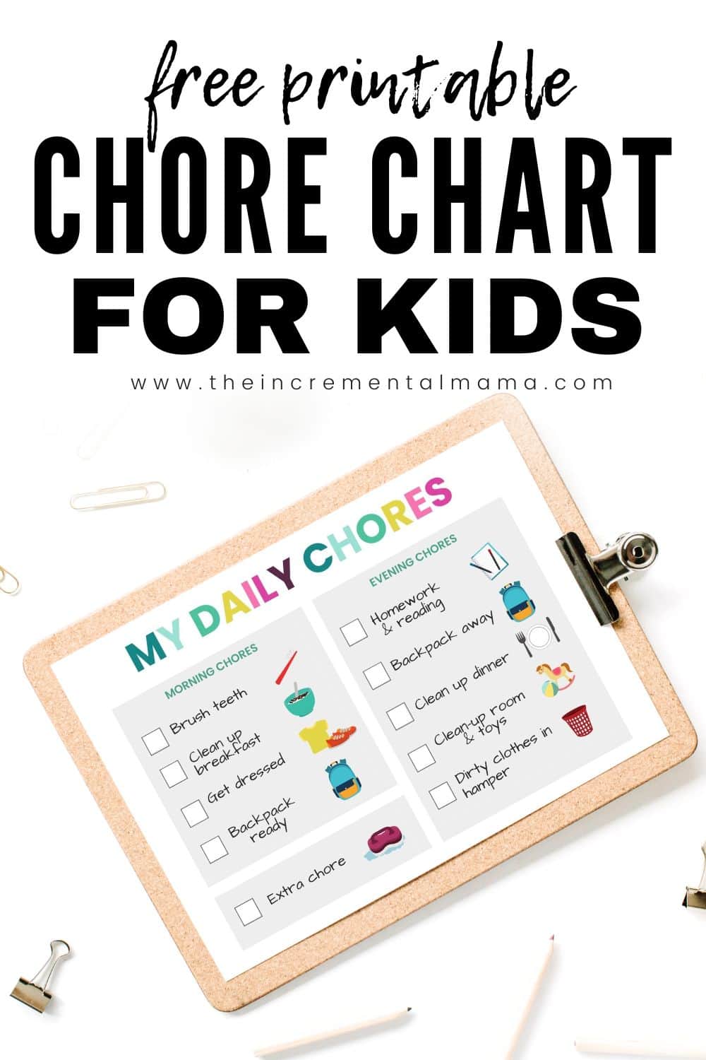 Free Printable Chore Chart for 5-6 Year Olds - The Incremental Mama