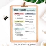 Easy Printable Cleaning Schedule For Working Moms