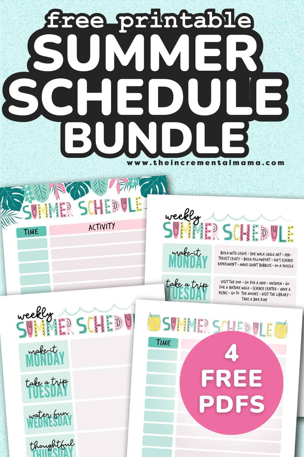 the Best Summer Schedule for Kids + Free Printable Bundle