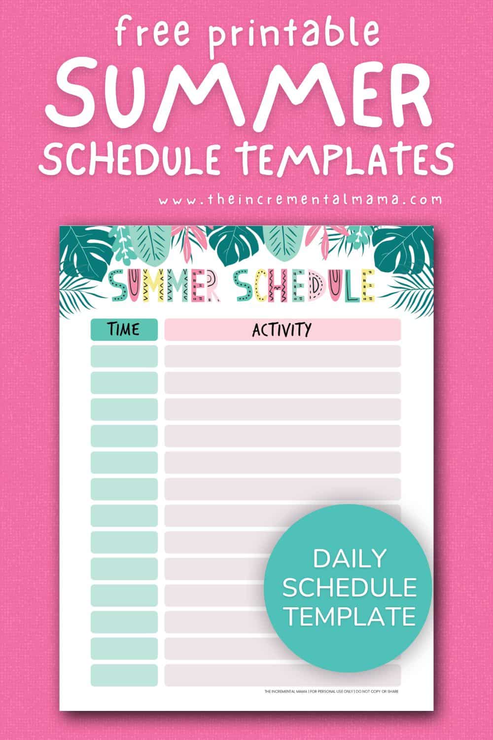 the Best Summer Schedule for Kids + Free Printable Bundle