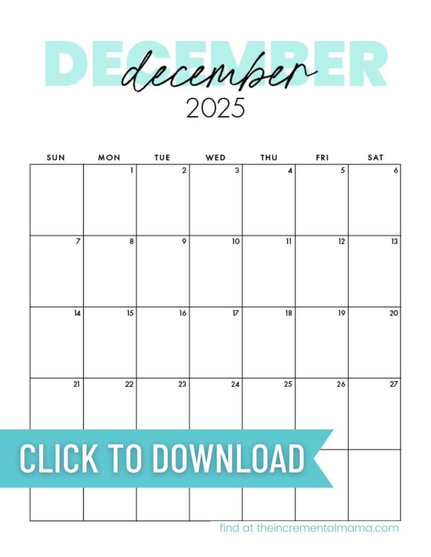 Cute 2025 Monthly Calendar Free Printable