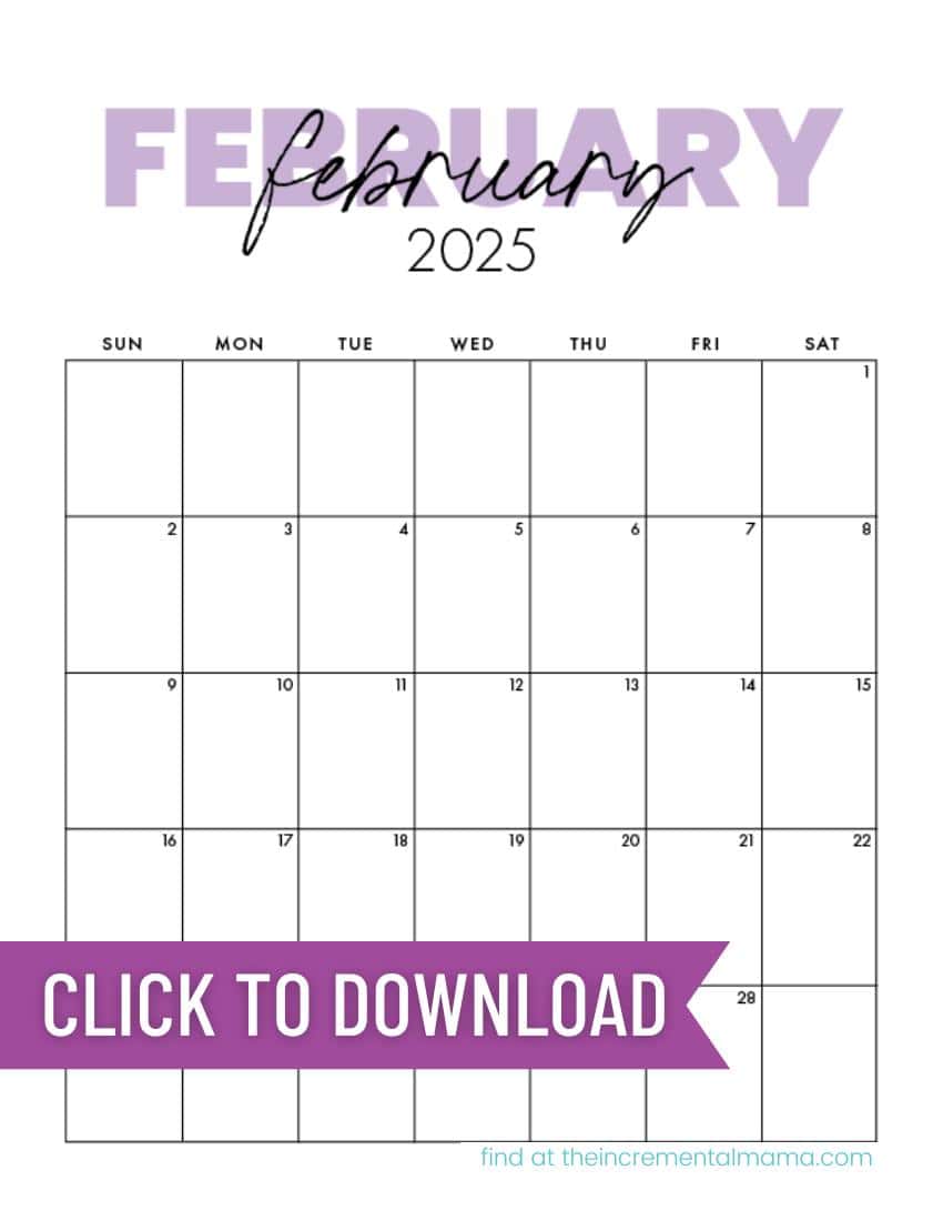 Free 2025 Monthly Calendar Template - January to December