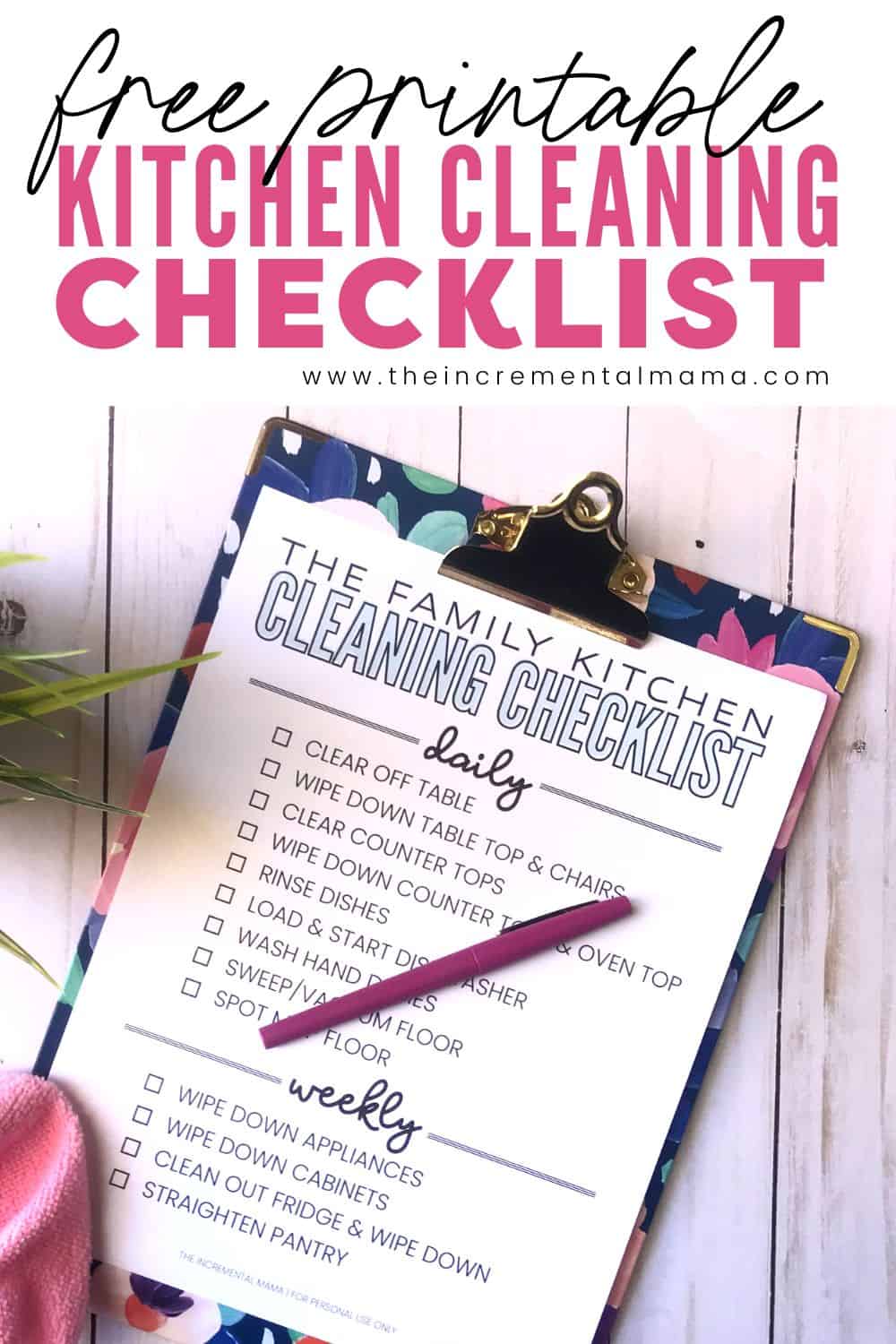 Free Printable Kitchen Cleaning Checklist to Get Your Family Helping Out
