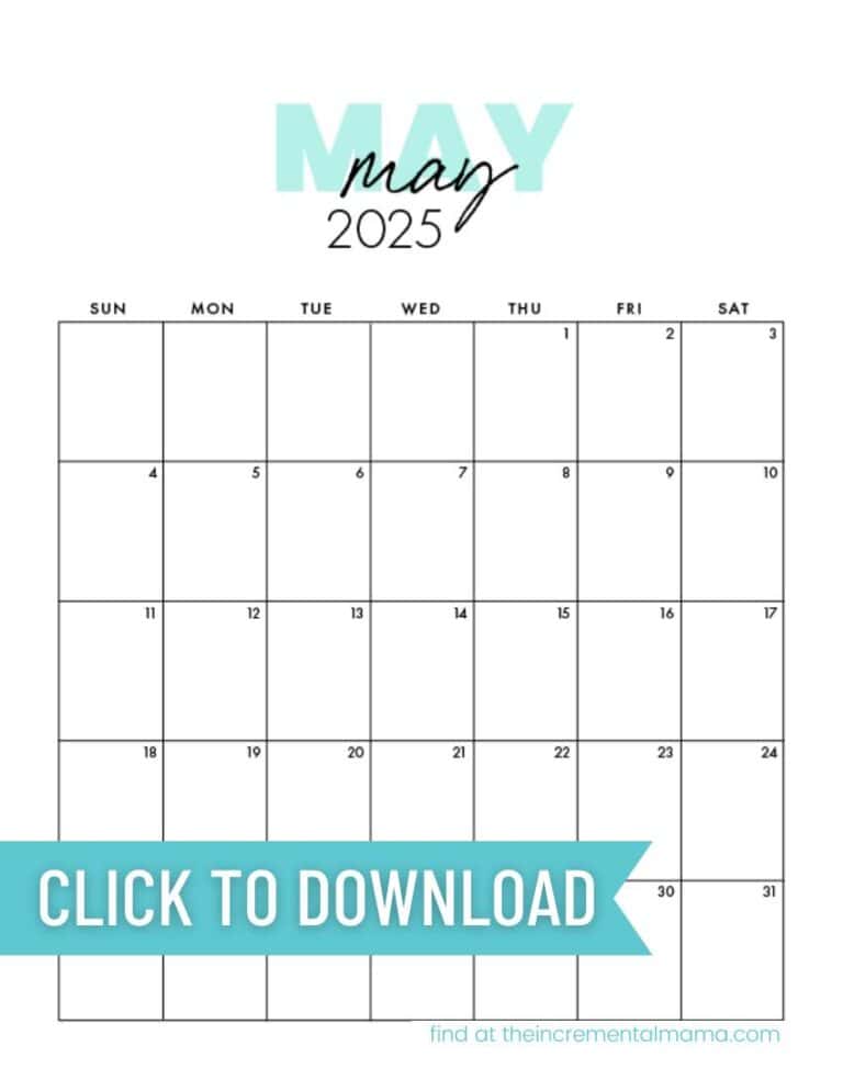 Cute 2025 Monthly Calendar Free Printable