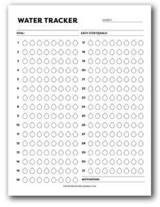 The Best 8 Free Monthly Water Tracker Printable PDFS