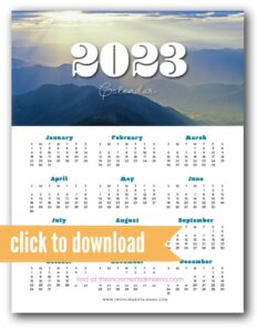 9 Free Printable One-Page Calendars for 2023