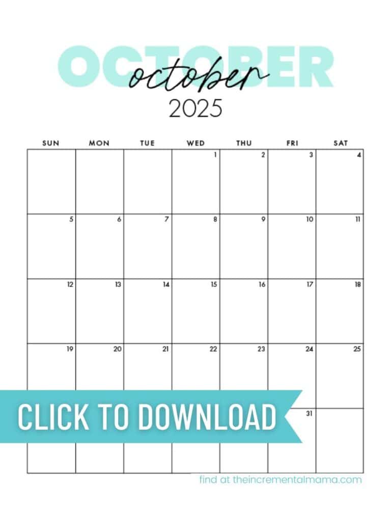 Cute 2025 Monthly Calendar Free Printable