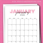 Free Printable Pretty 2026 Pink Calendar Templates - The Incremental Mama