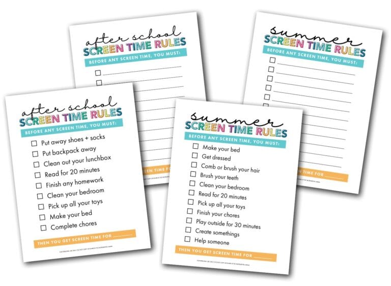 Free Printable Screen Time Checklist Bundle for Kids - The Incremental Mama