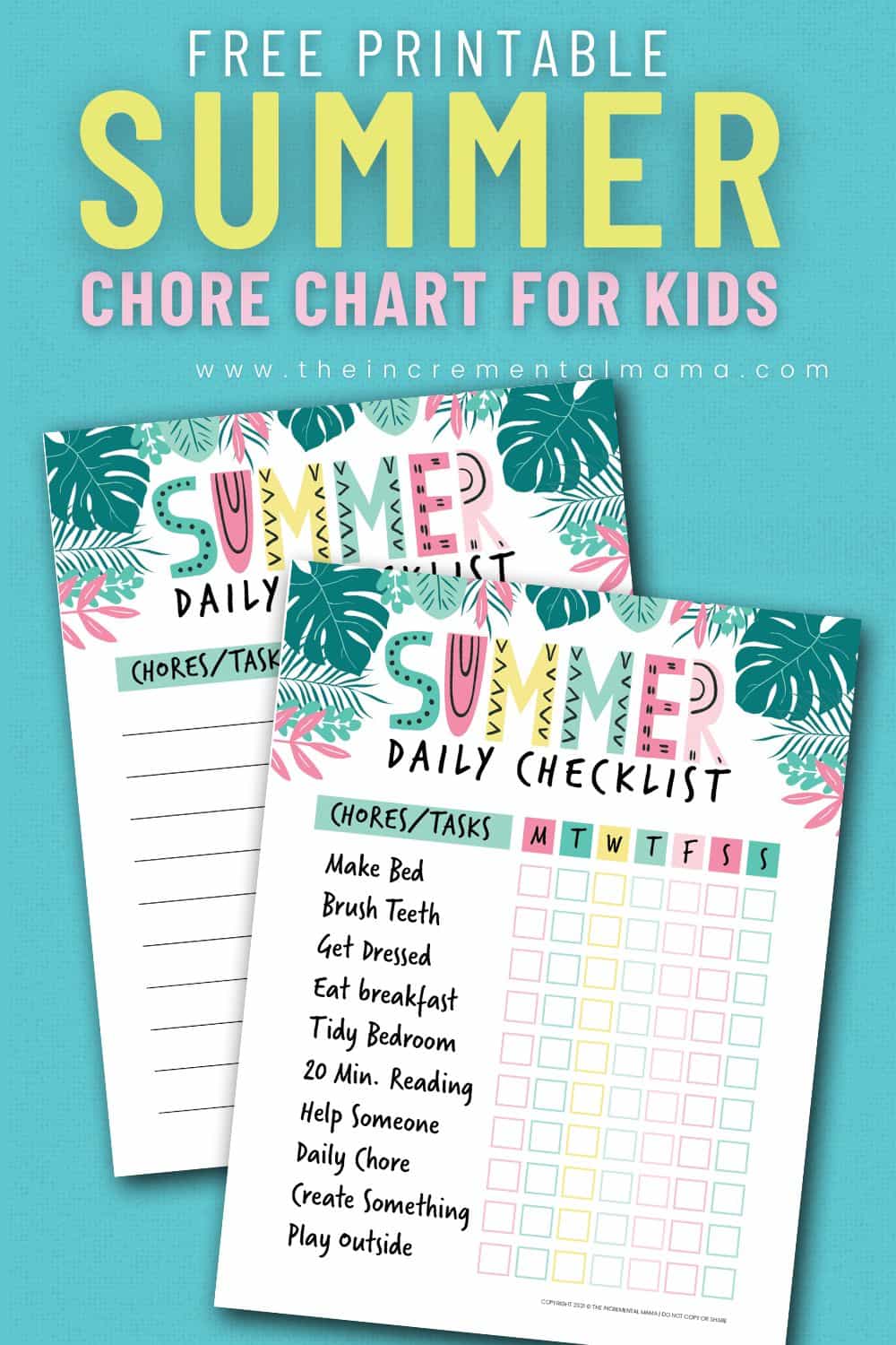 Free Summer Chore Chart to Keep Kids Busy & Mom Happy