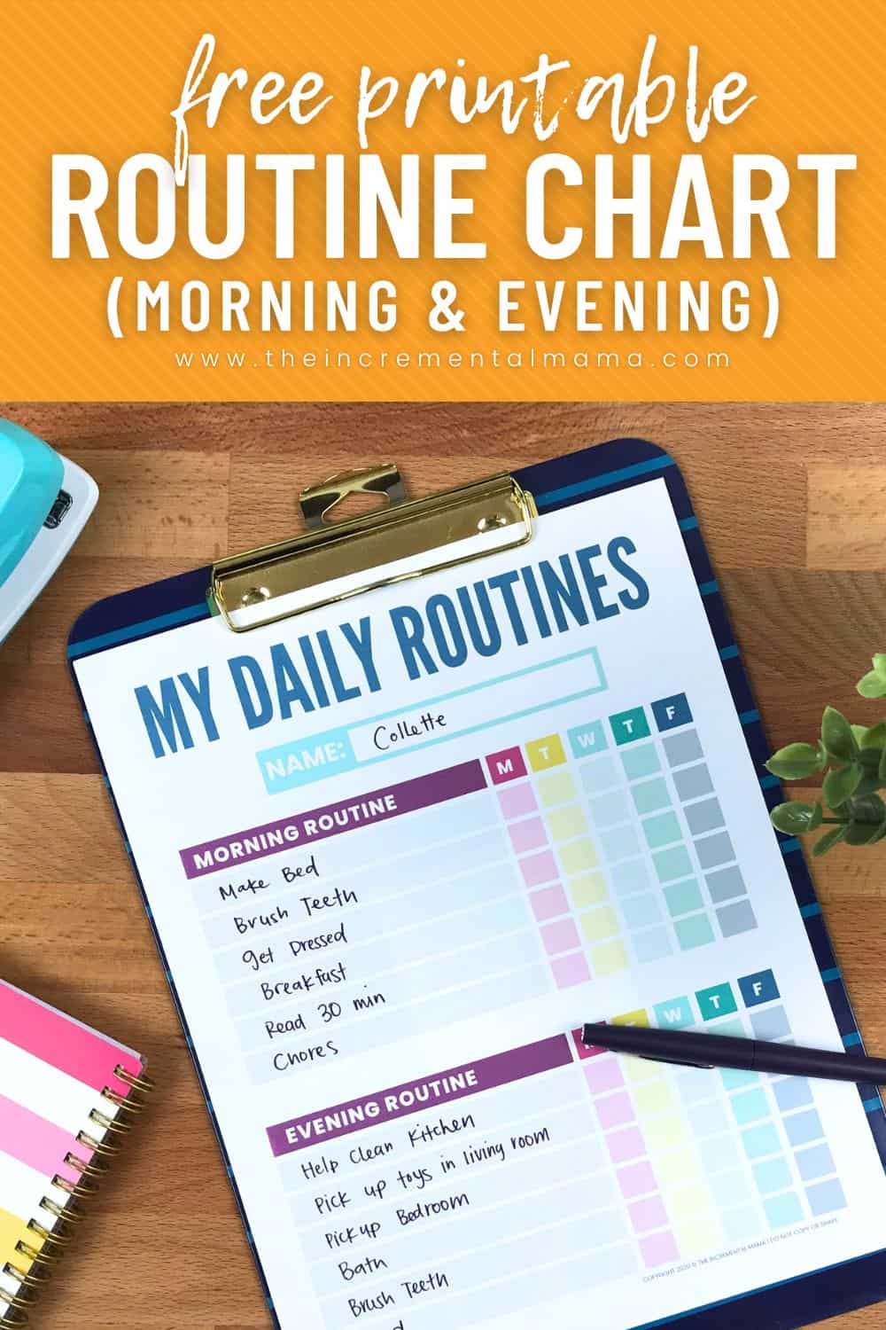 Free Printable Kid’s Daily Routine Chart Template - The Incremental Mama