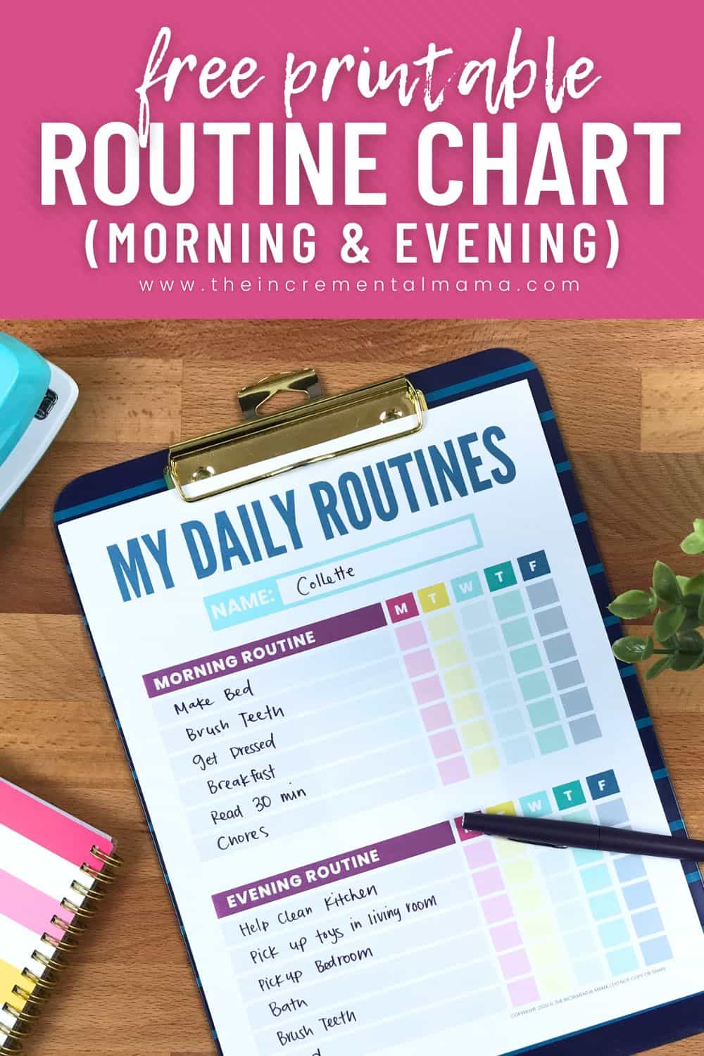 Free Printable Kid’s Daily Routine Chart Template - The Incremental Mama