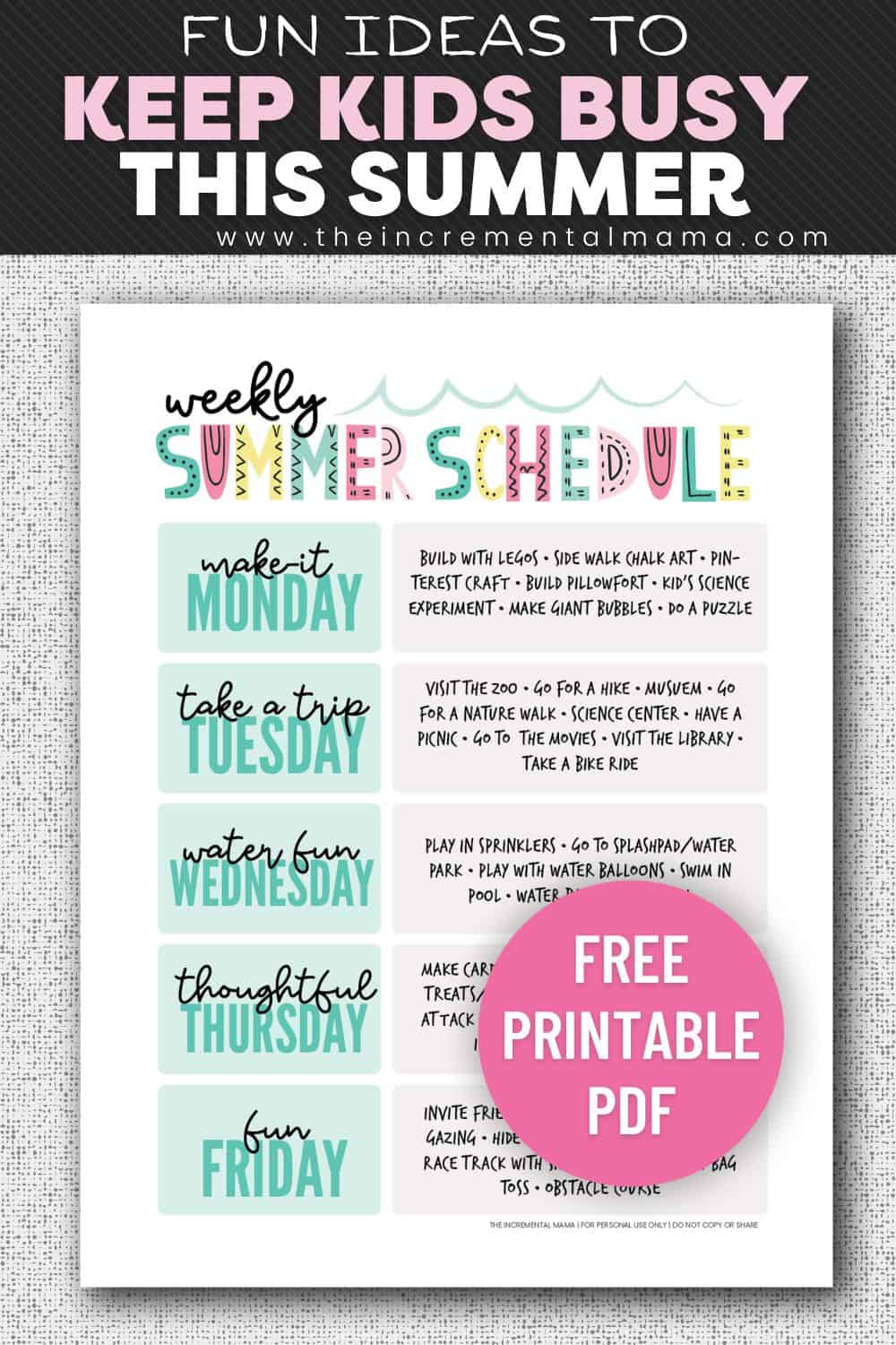 the Best Summer Schedule for Kids + Free Printable Bundle