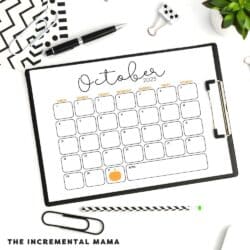 5 Free Printable Halloween Calendar Templates
