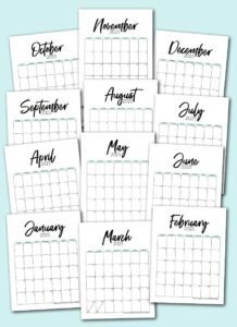 Free Printable 2025 Monthly Calendar Templates - The Incremental Mama