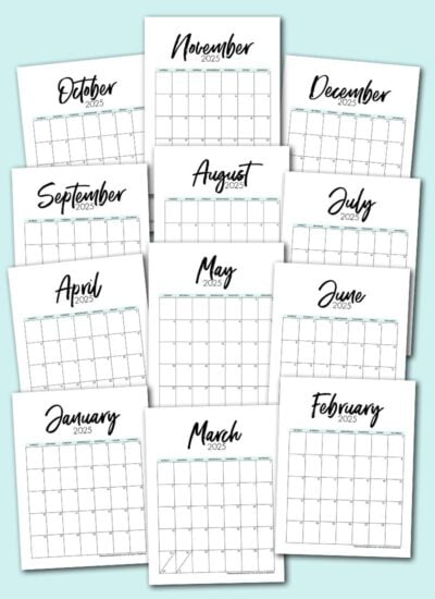 Free Printable 2025 Monthly Calendar Templates - The Incremental Mama