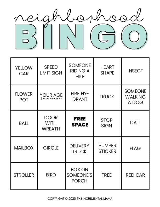 Fun Kid's Activity: Free Printable Neighborhood Bingo Cards - The ...