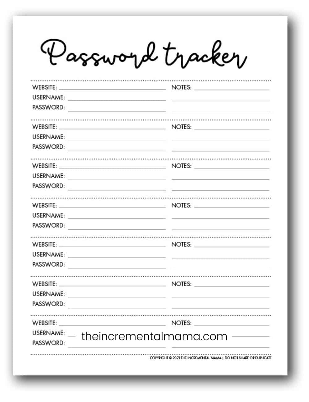 7 Free Printable Password Keeper Printables to Download Instantly