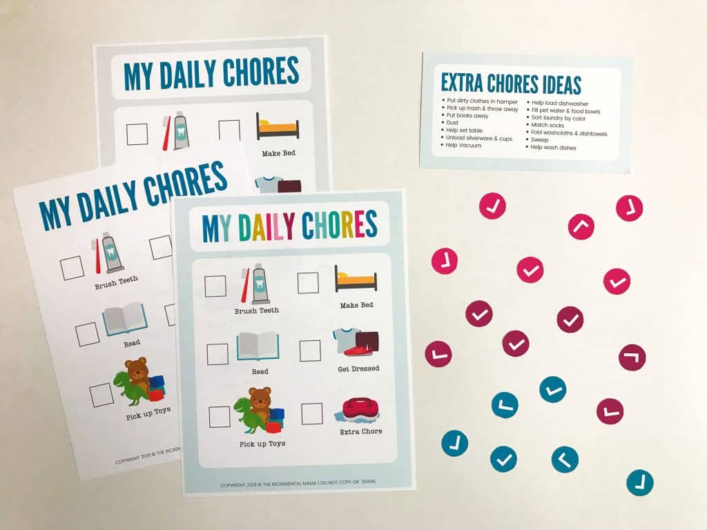 Free Printable Picture Chore Chart for Preschoolers & Toddlers
