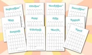 Free Fun Retro 2023 Printable Monthly Calendar Templates