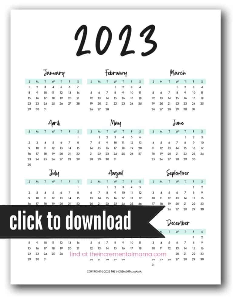 9 Free Printable One-Page Calendars for 2023