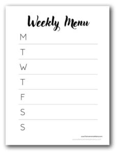 Free Printable Weekly Meal Planner & Grocery List