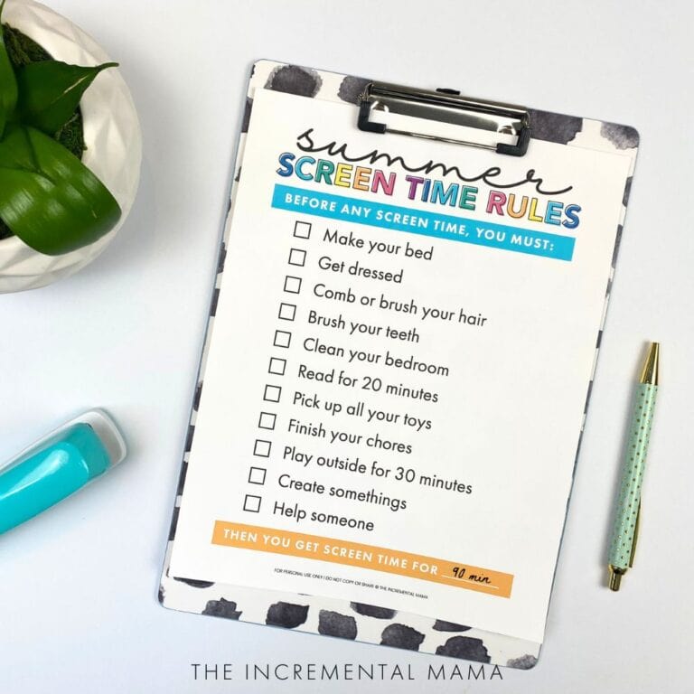 Free Printable Screen Time Checklist Bundle for Kids - The Incremental Mama