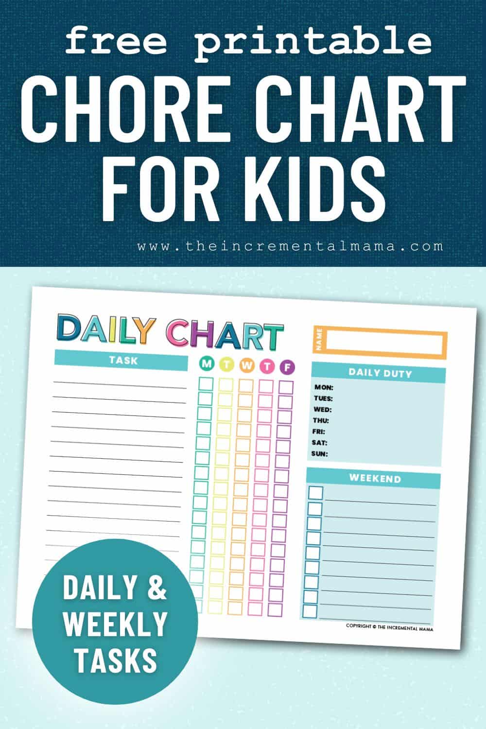 The Best Printable Chore Chart for Kids (Free Download) - The ...