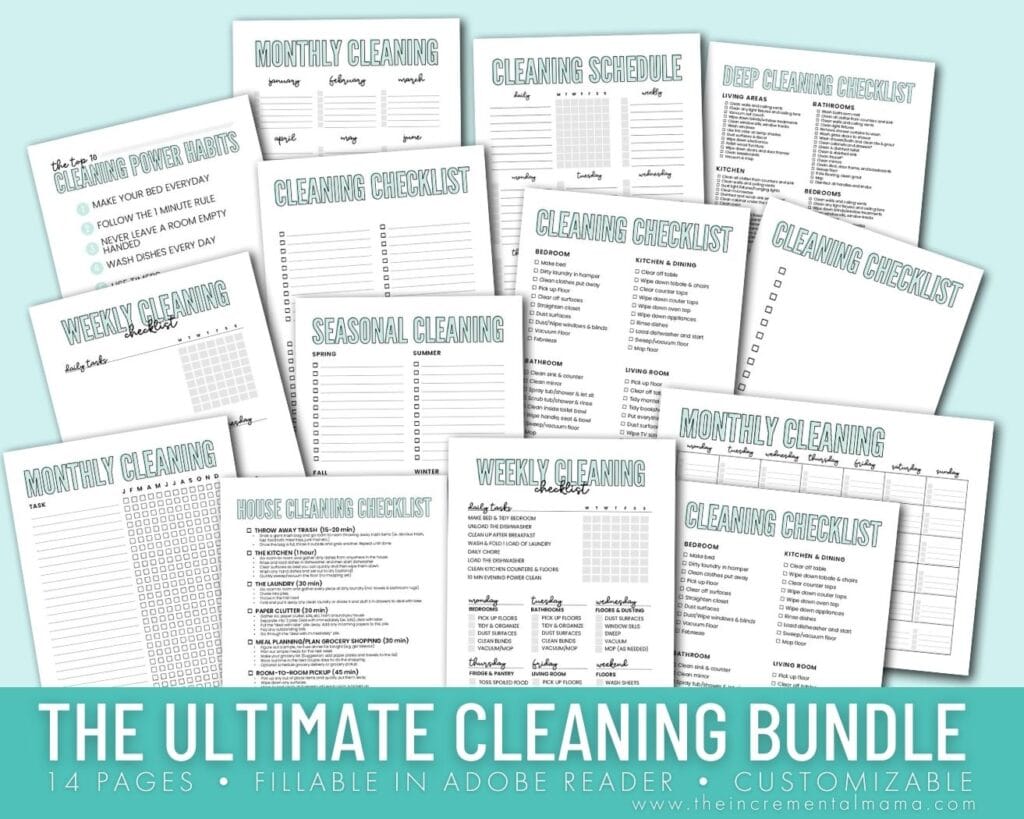 Free Weekly Cleaning Schedule & Checklist Printable - The Incremental Mama