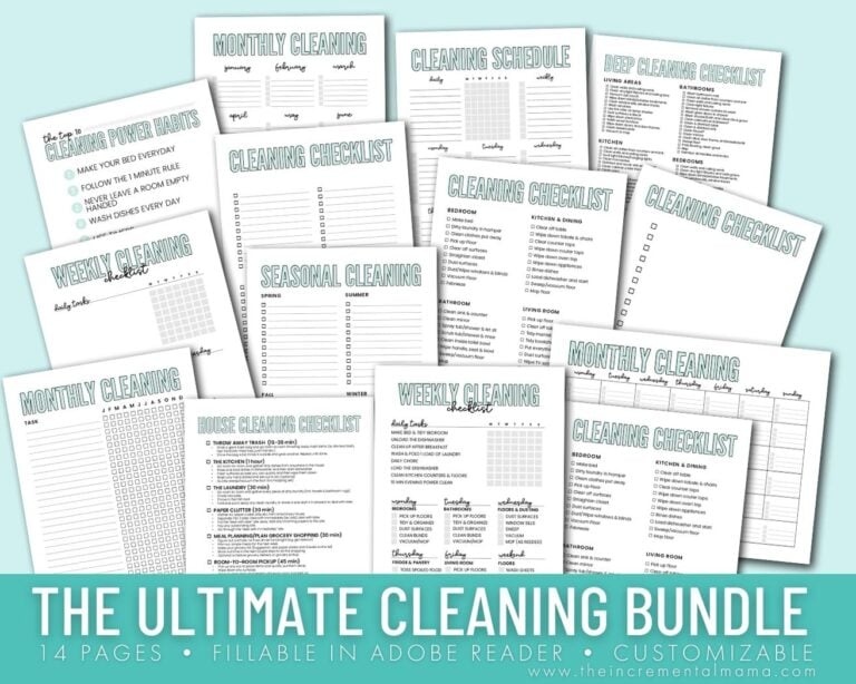 Free Weekly Cleaning Schedule & Checklist Printable - The Incremental Mama