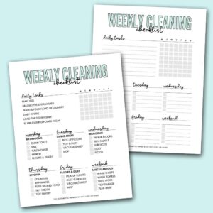 Free Weekly Cleaning Schedule & Checklist Printable - The Incremental Mama